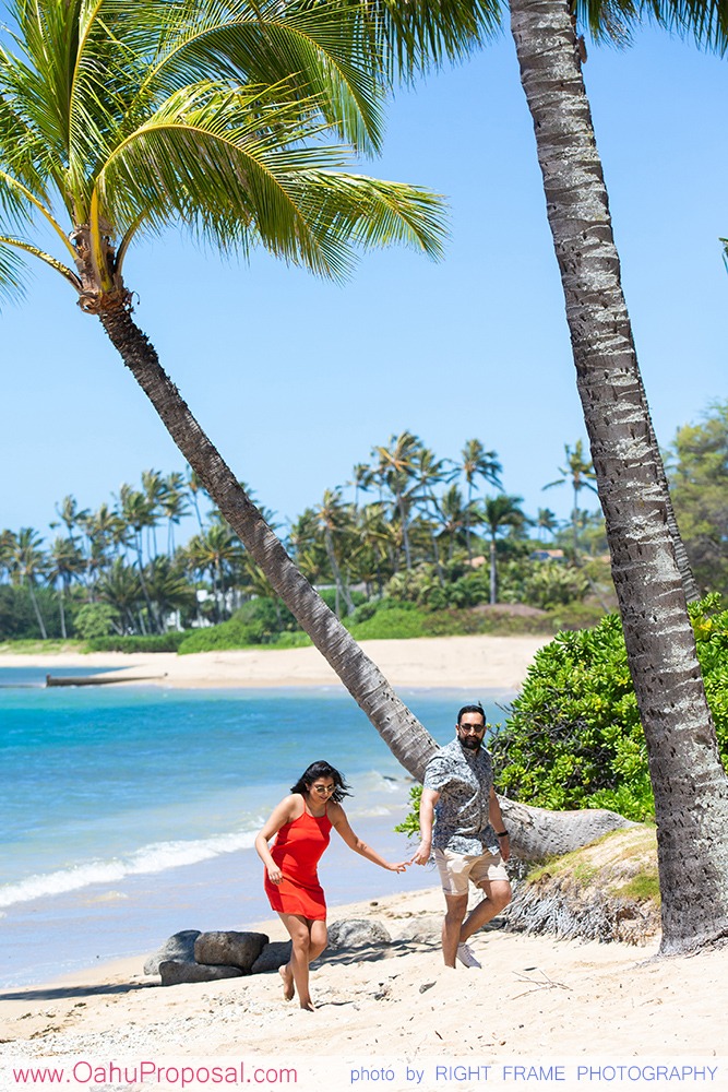 Honolulu Marriage Proposal at Kahala Beach