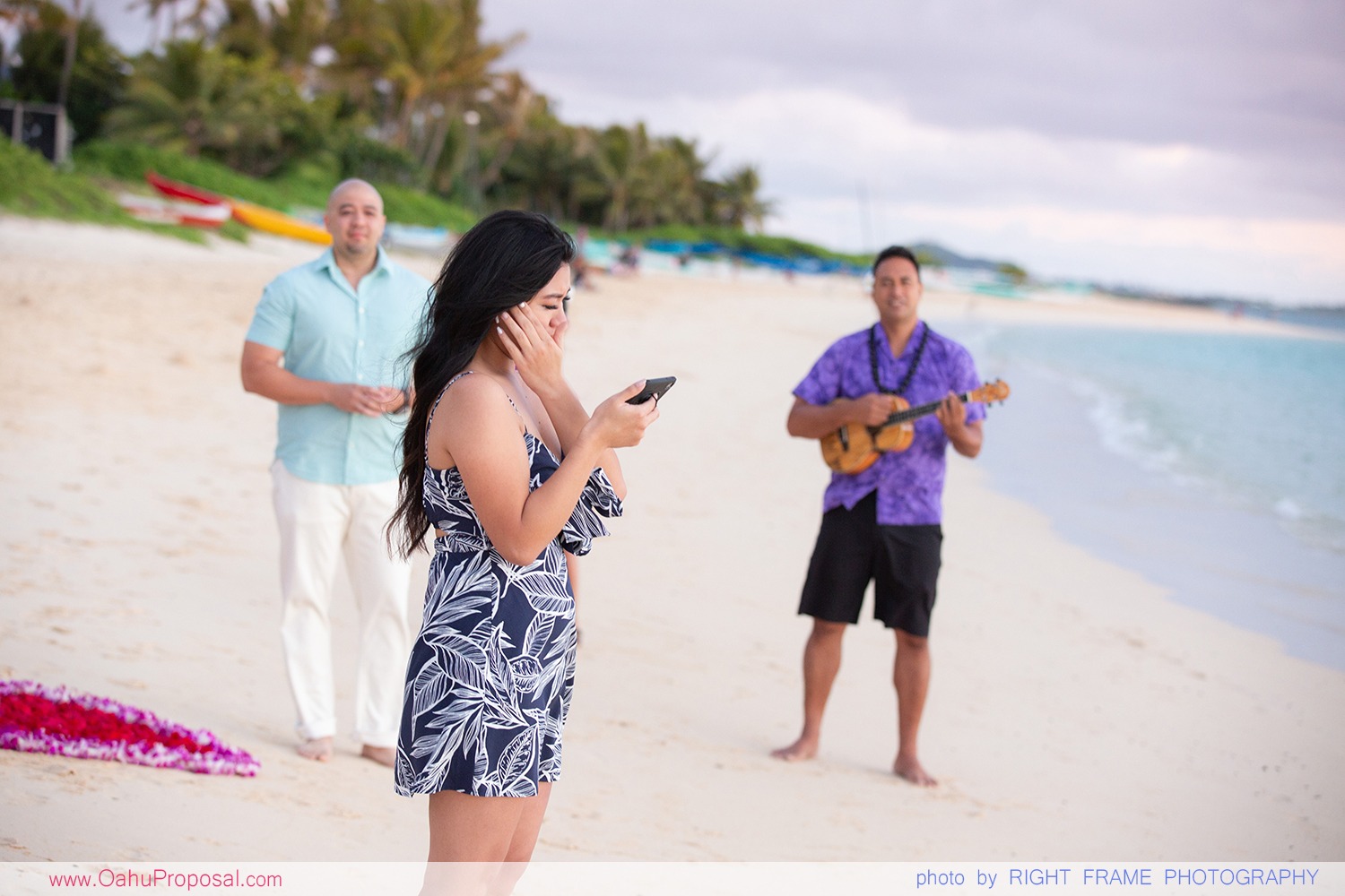 Sunrise Proposal at Lanikai Beach - Oahu Hawaii