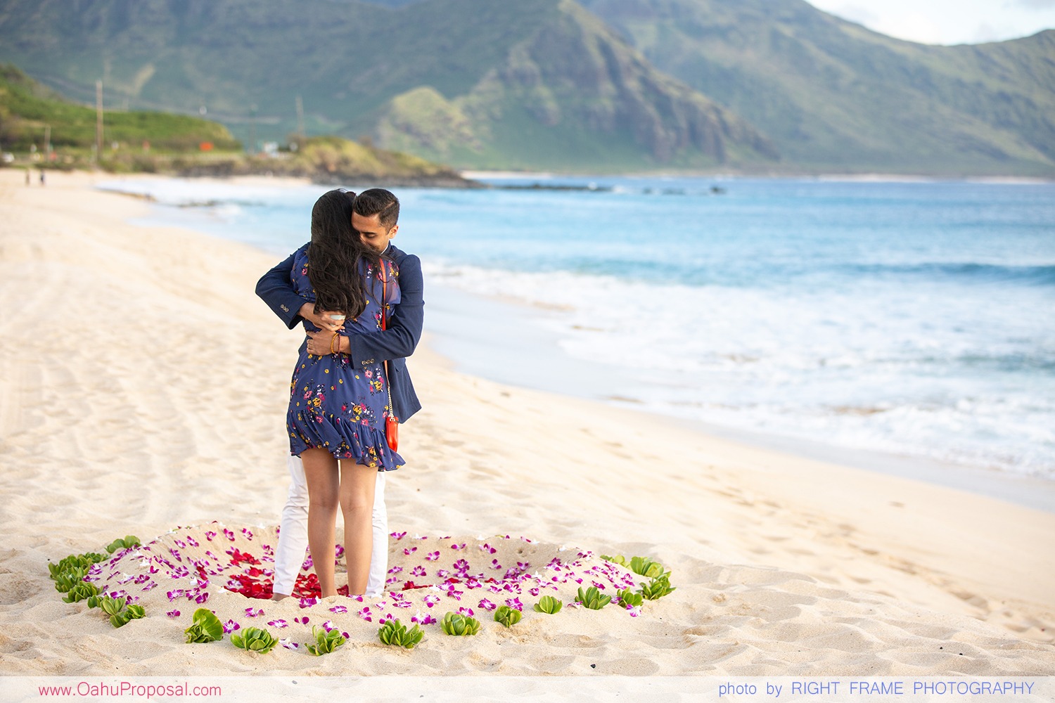 Romantic Sunset Beach Proposal - Yokohama Bay, Hawaii