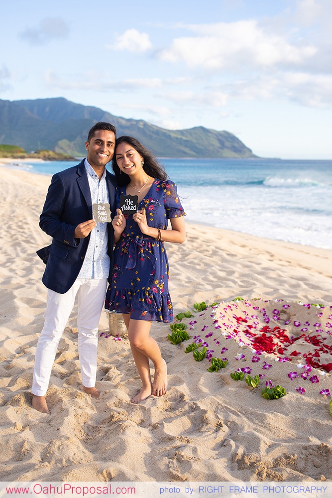 Romantic Sunset Beach Proposal - Yokohama Bay, Hawaii