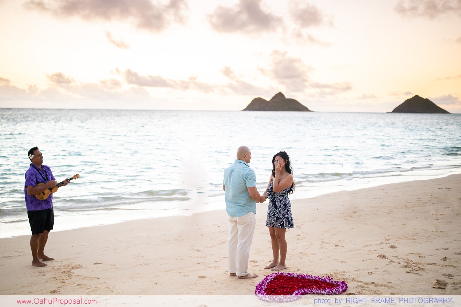 Sunrise Proposal at Lanikai Beach - Oahu Hawaii