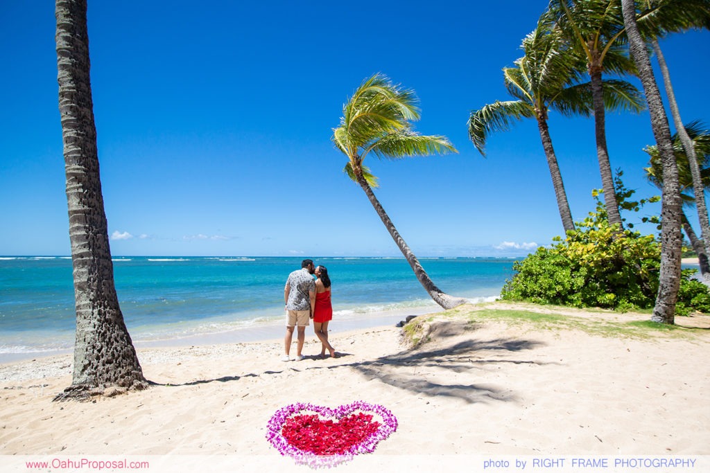Honolulu Marriage Proposal at Kahala Beach