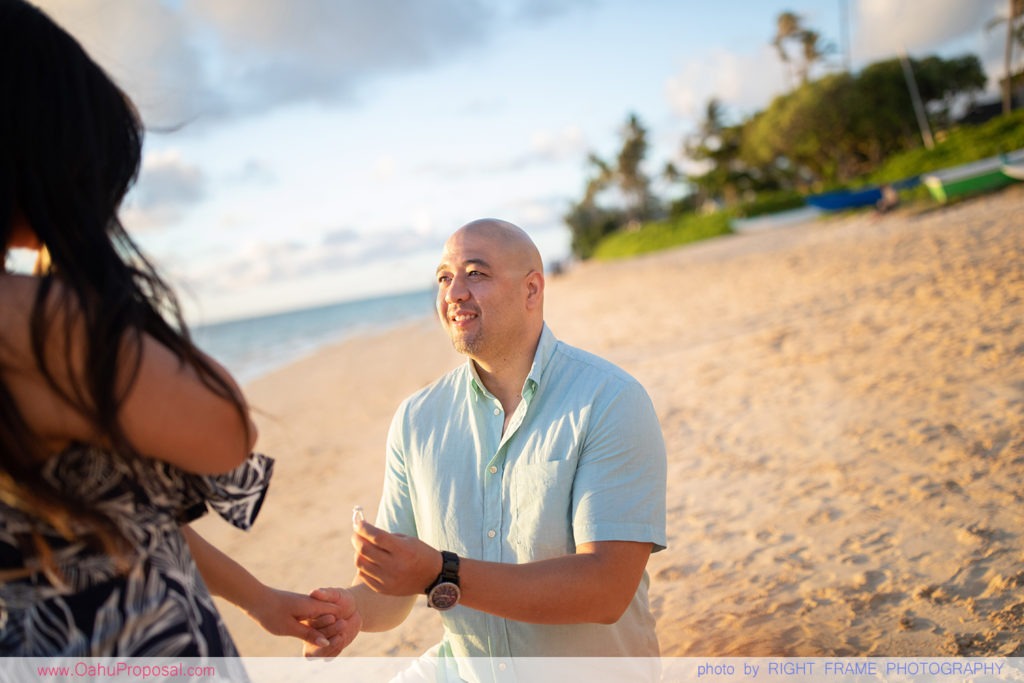 Sunrise Proposal at Lanikai Beach - Oahu Hawaii