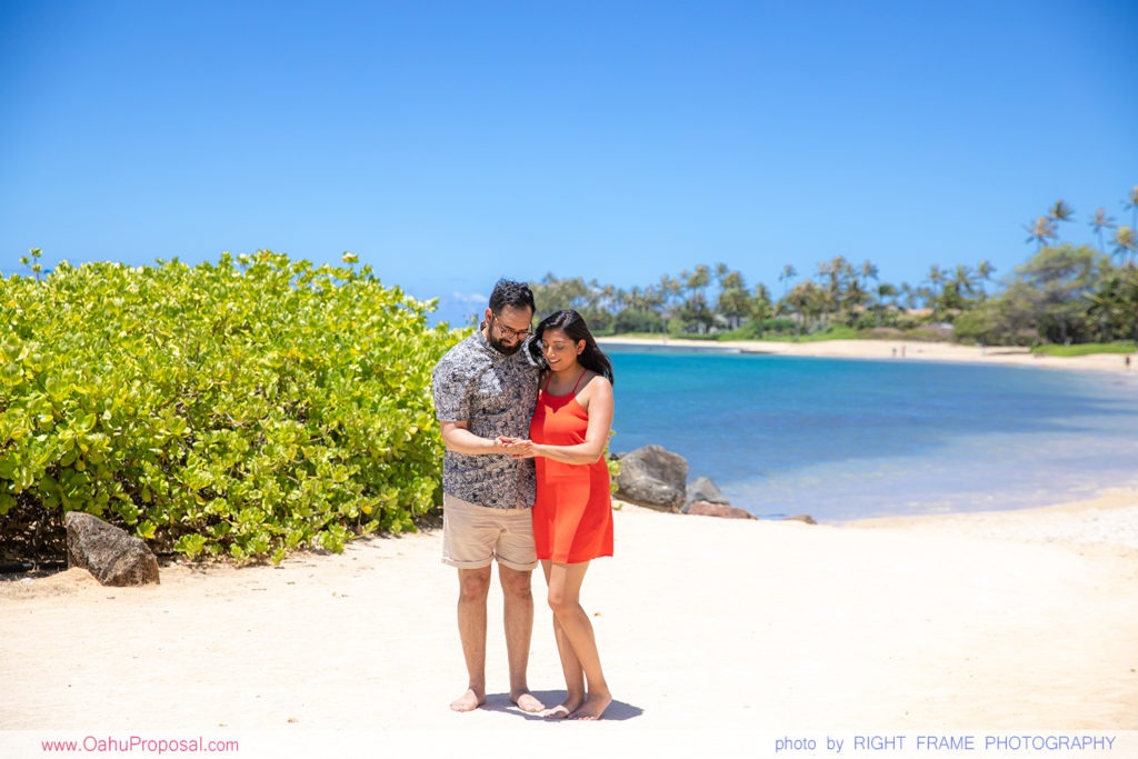 Honolulu Marriage Proposal at Kahala Beach