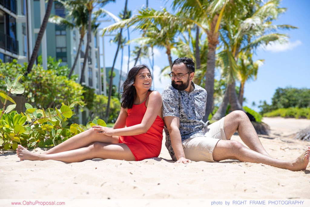 Honolulu Marriage Proposal at Kahala Beach
