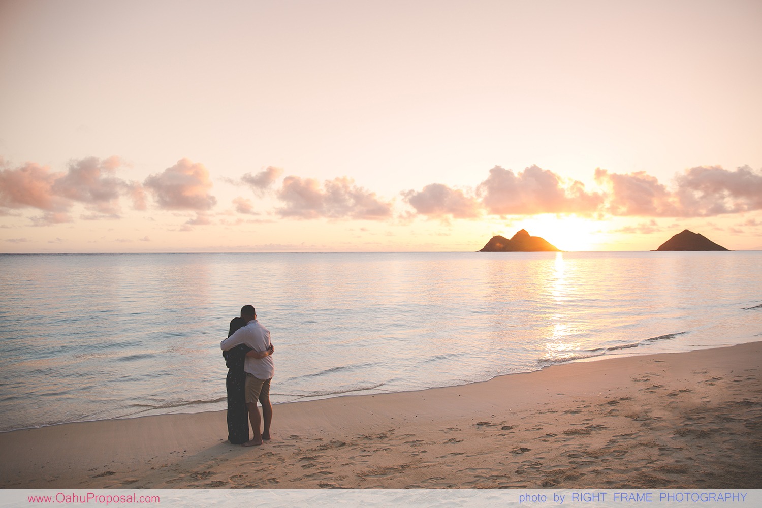 Sunrise Marriage Proposal at Lanikai Beach Hawaii