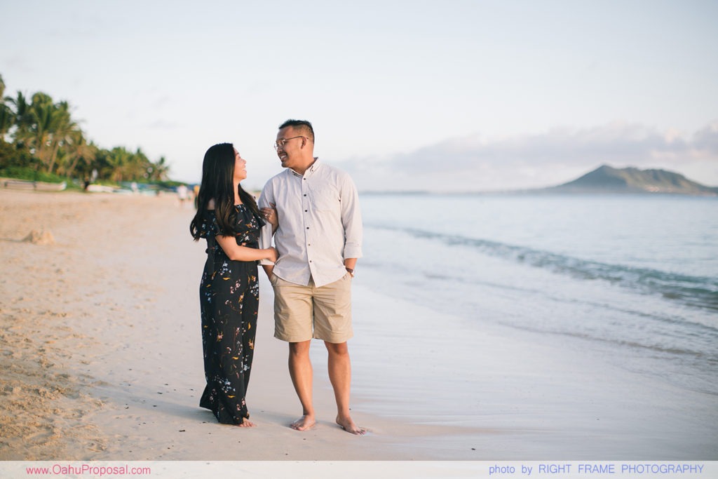 Sunrise Marriage Proposal at Lanikai Beach Hawaii