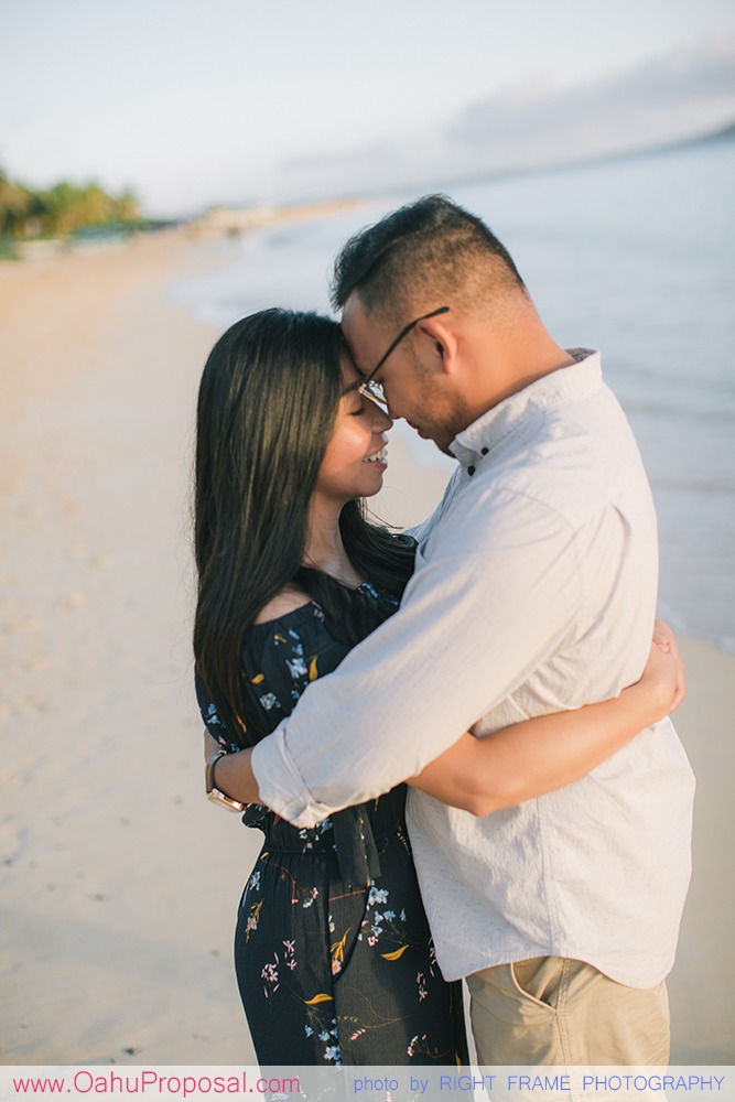 Sunrise Marriage Proposal at Lanikai Beach Hawaii