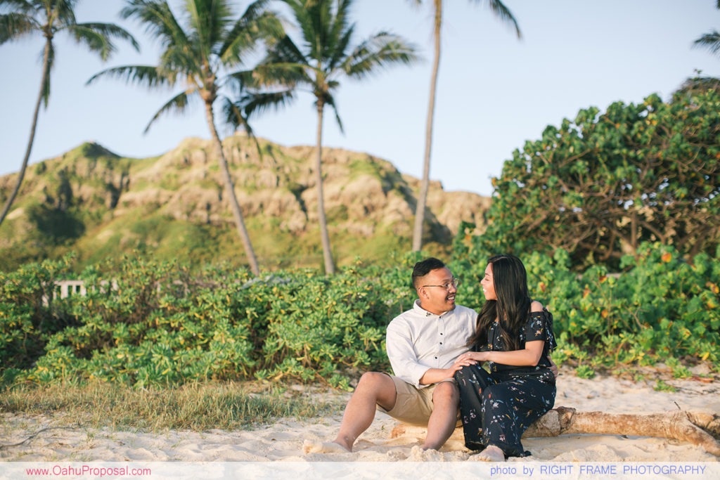 Sunrise Marriage Proposal at Lanikai Beach Hawaii