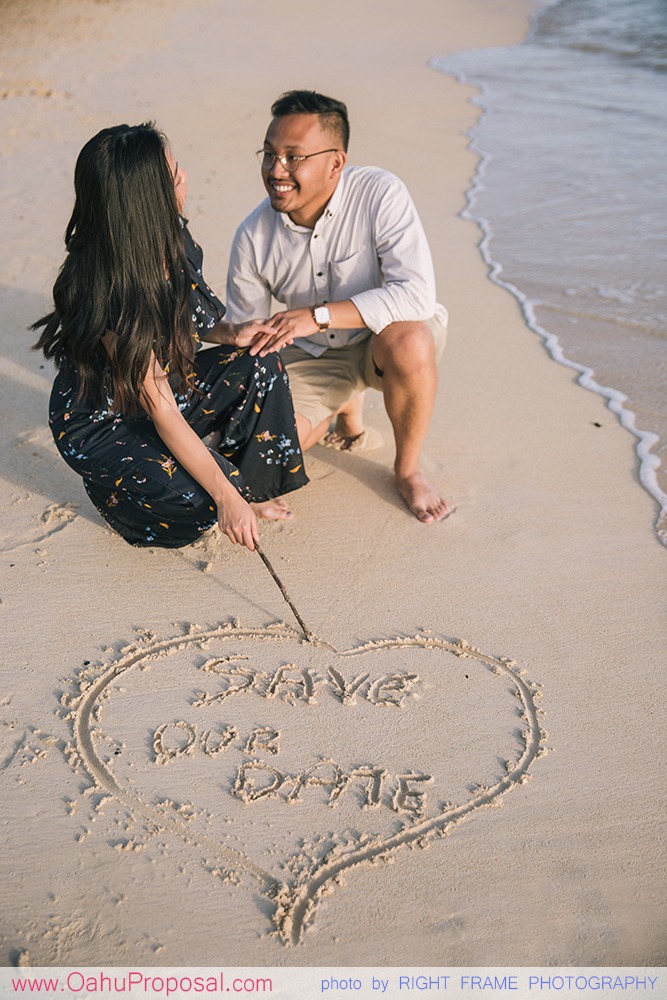 Sunrise Marriage Proposal at Lanikai Beach Hawaii