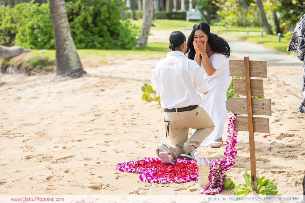 Emotional Proposal at Kahala Beach, Oahu, Hawaii