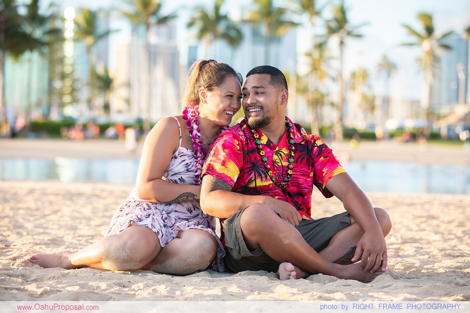 Oahu Proposal Photography At Waikiki Beach Hawaii