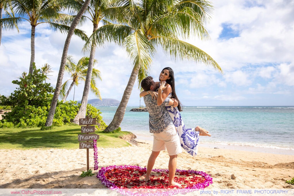 Honolulu Proposal Photographer - Dreamy Proposal at Kahala Beach