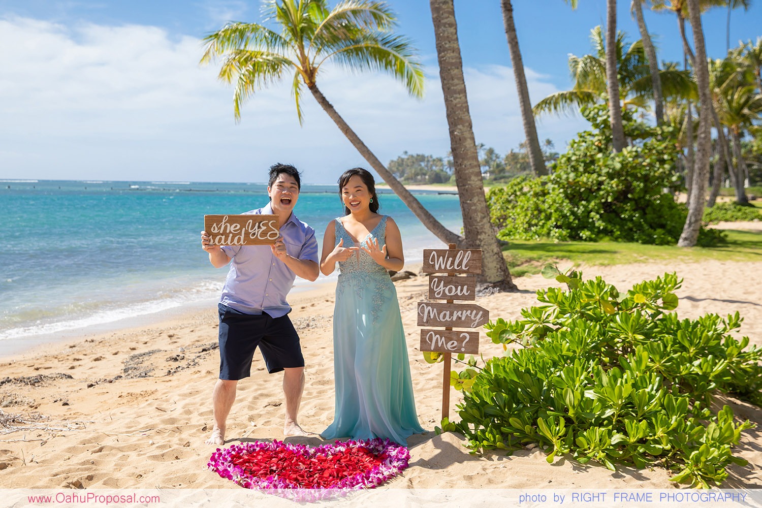Unforgettable Proposal at Kahala Beach, Oahu