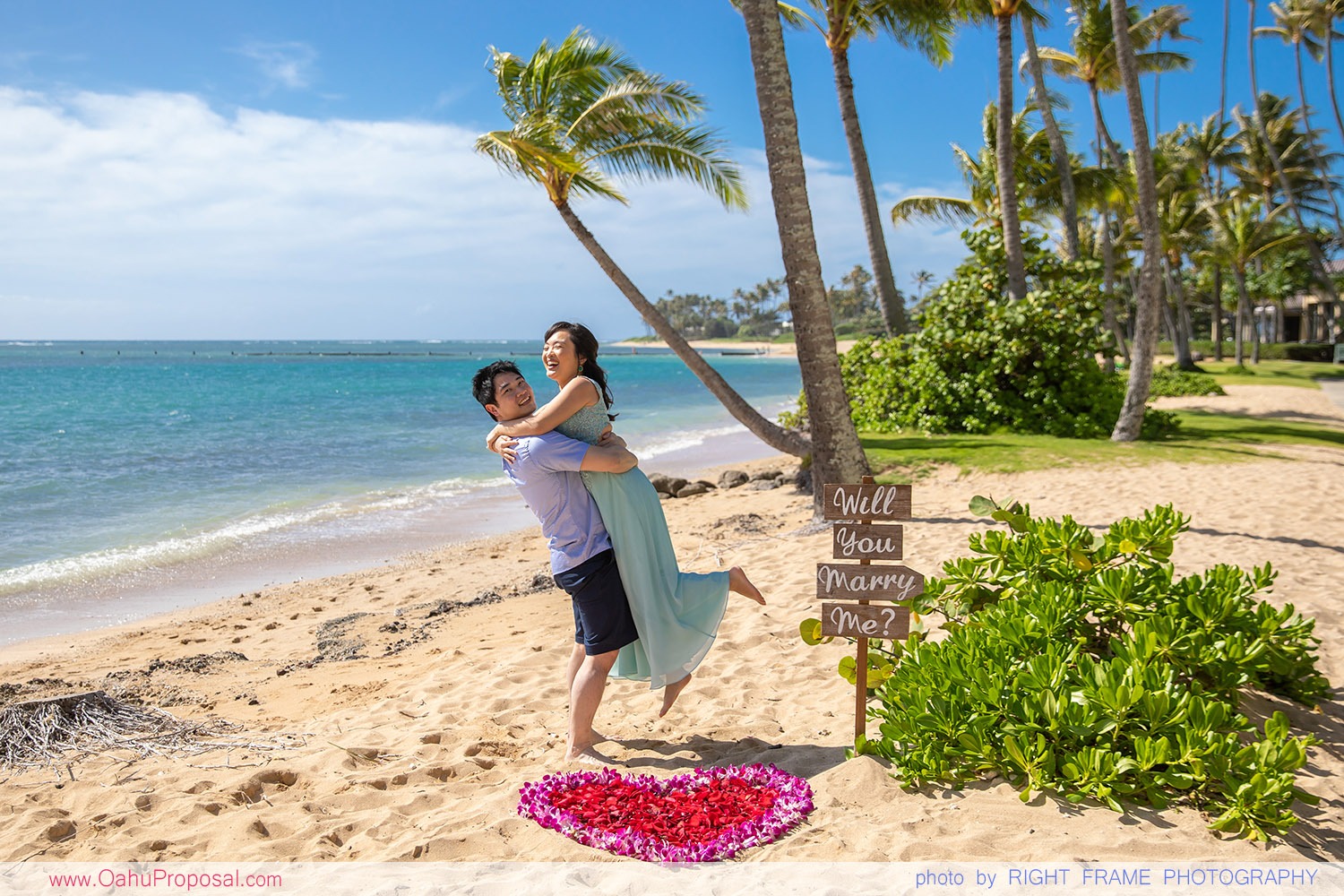 Unforgettable Proposal at Kahala Beach, Oahu