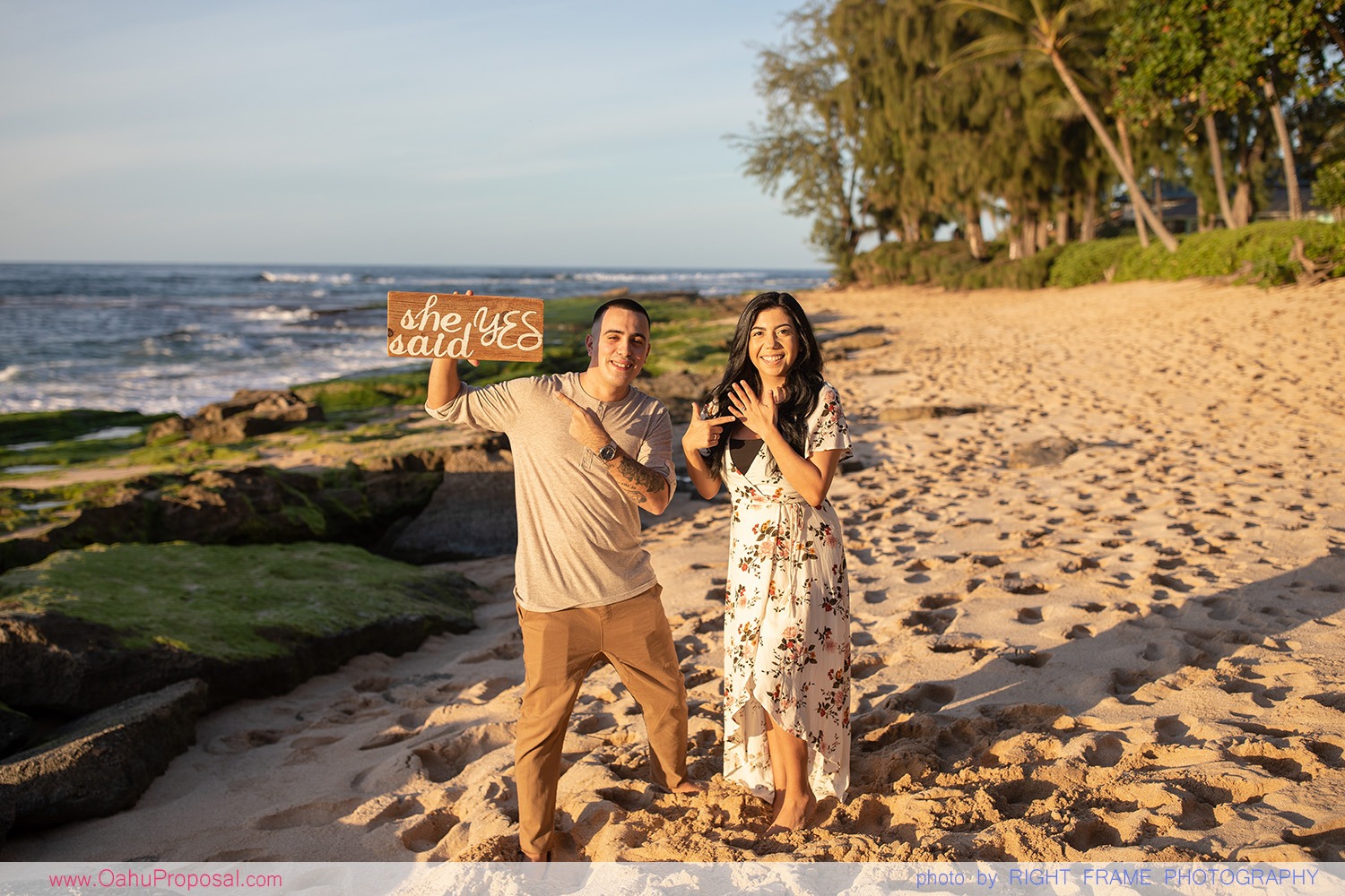 Sunset Beach Proposal in Oahu Hawaii
