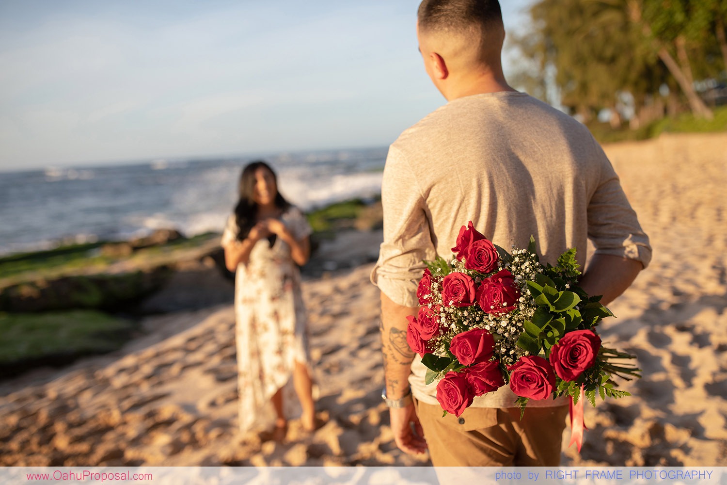 Sunset Beach Proposal in Oahu Hawaii