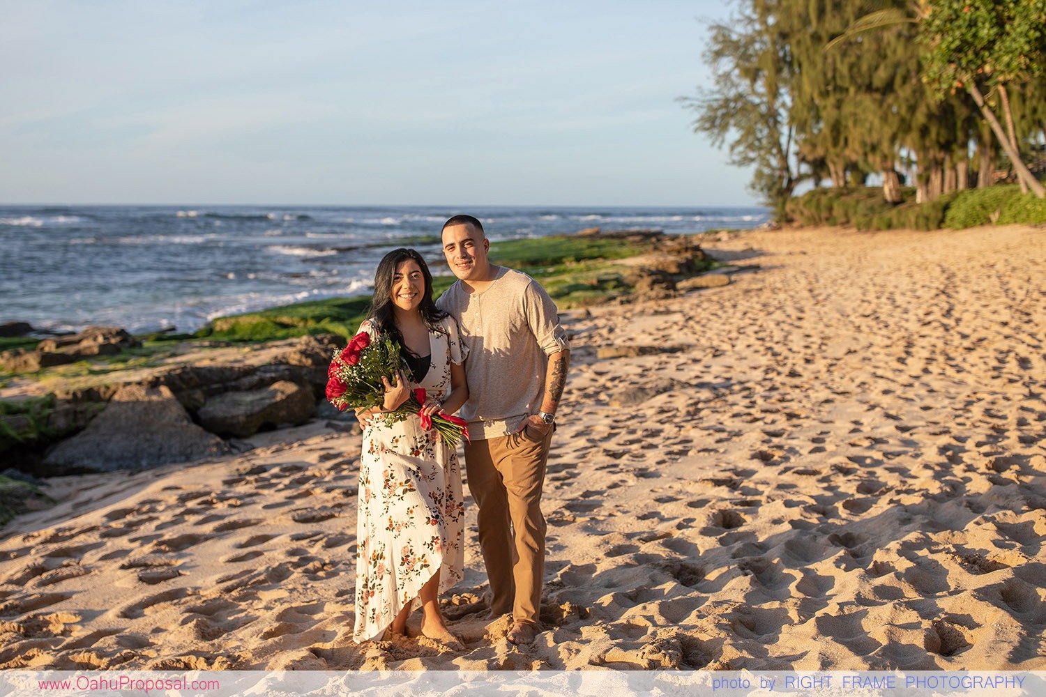 Sunset Beach Proposal in Oahu Hawaii