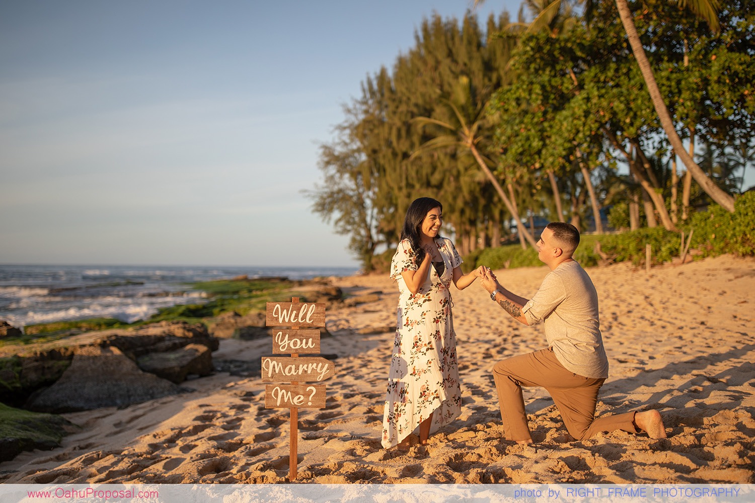 Sunset Beach Proposal in Oahu Hawaii