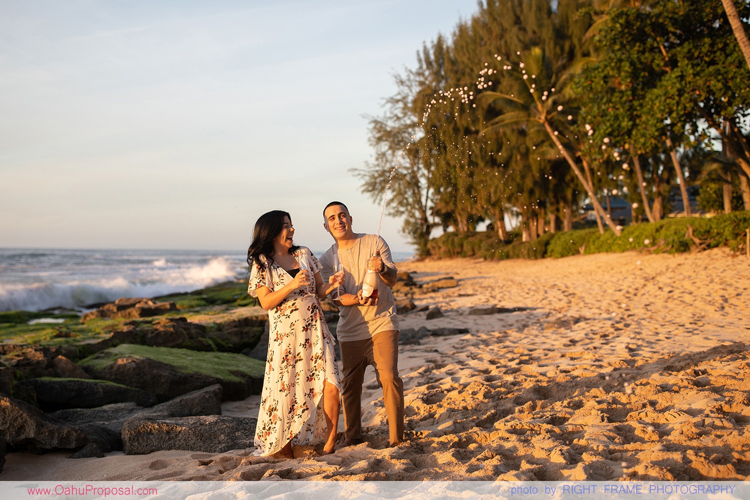 Sunset Beach Proposal in Oahu Hawaii