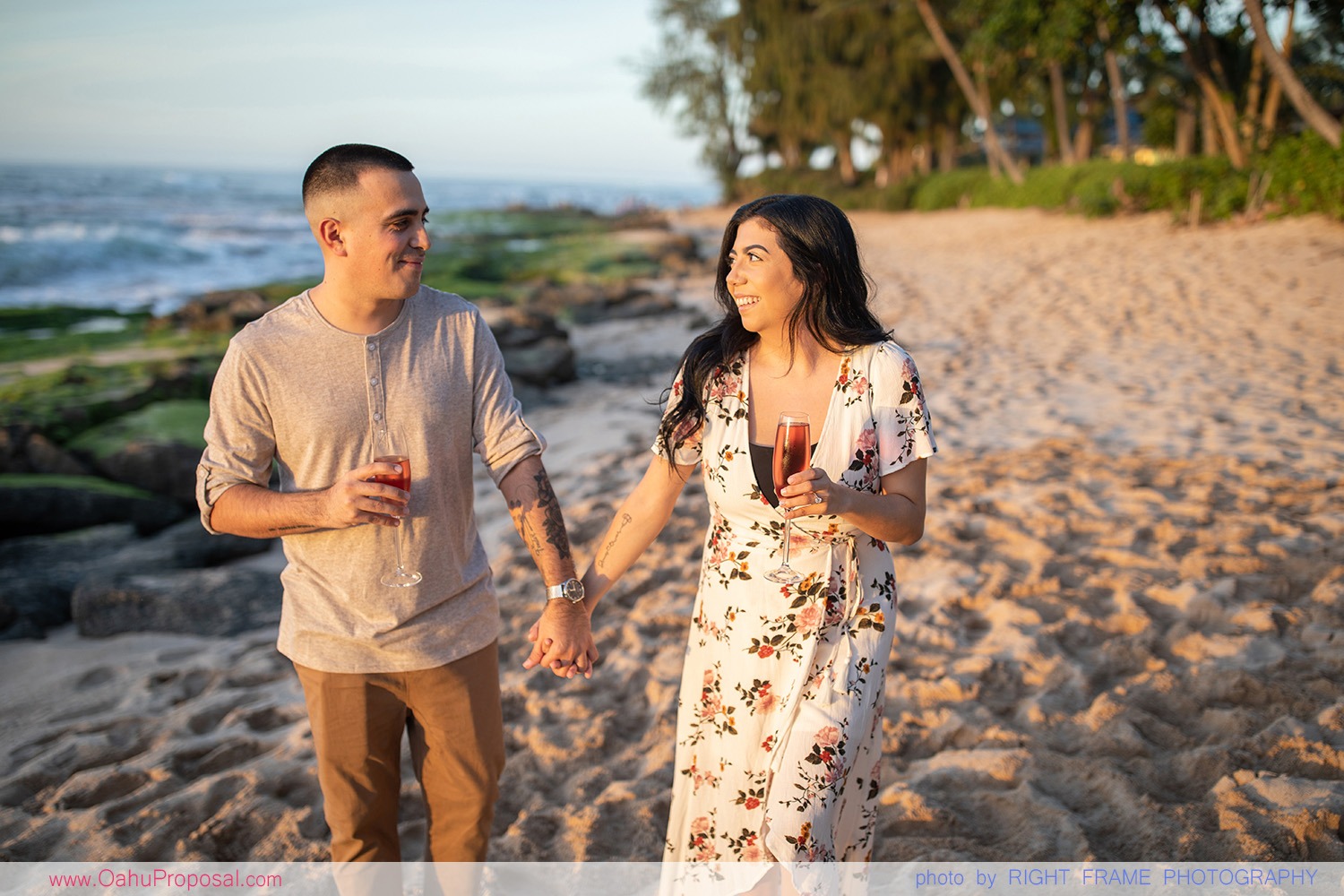 Sunset Beach Proposal in Oahu Hawaii