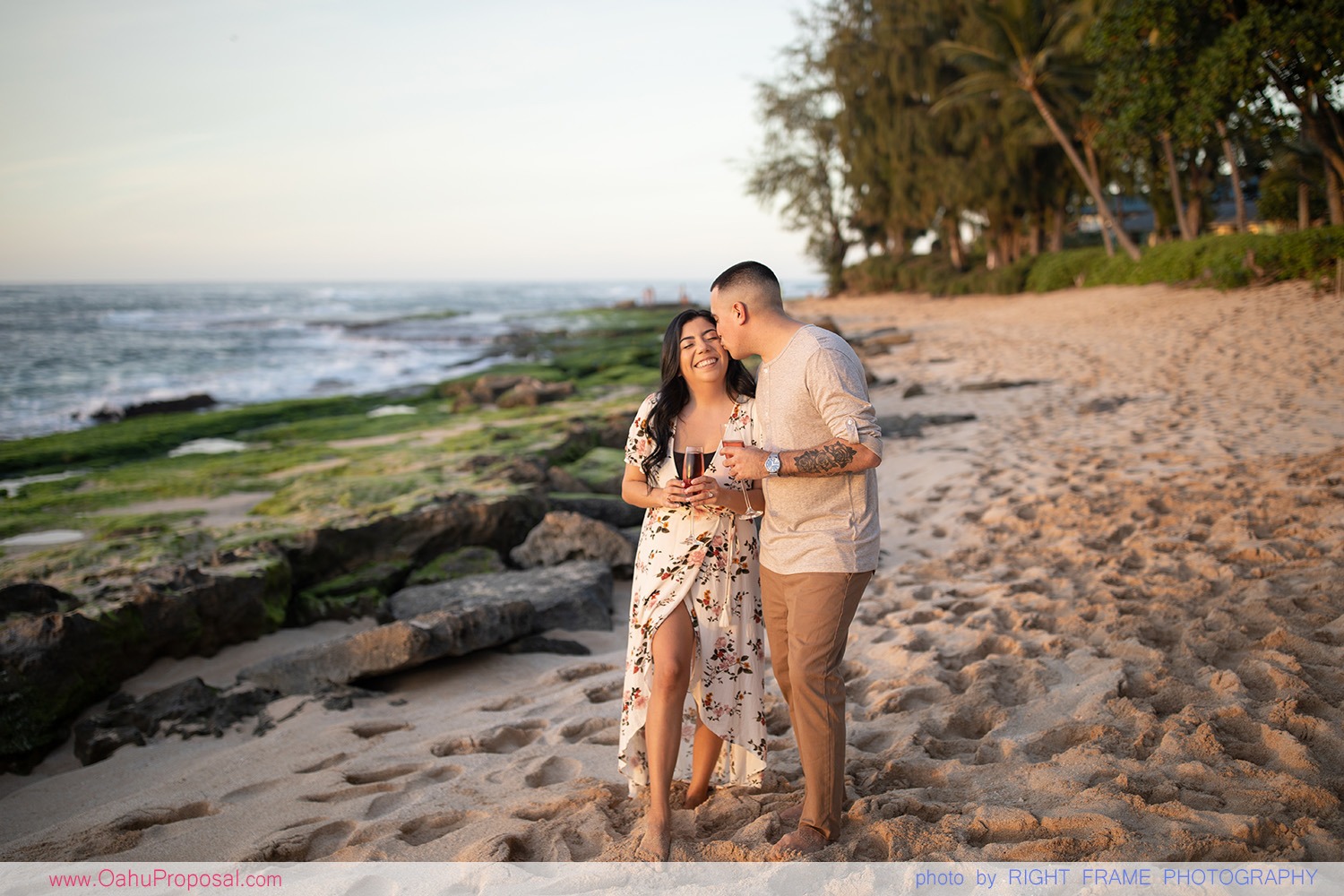 Sunset Beach Proposal in Oahu Hawaii