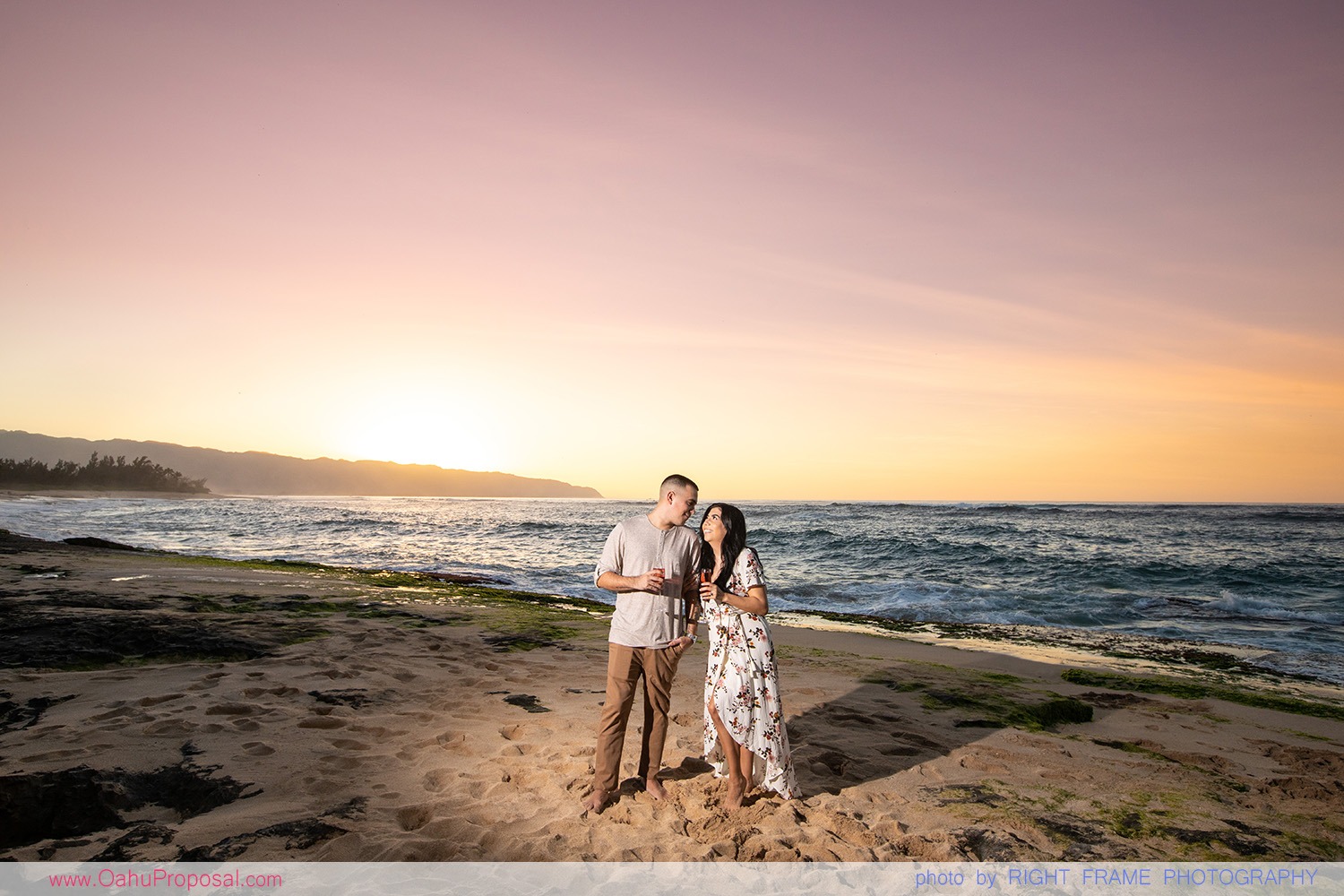 Sunset Beach Proposal in Oahu Hawaii