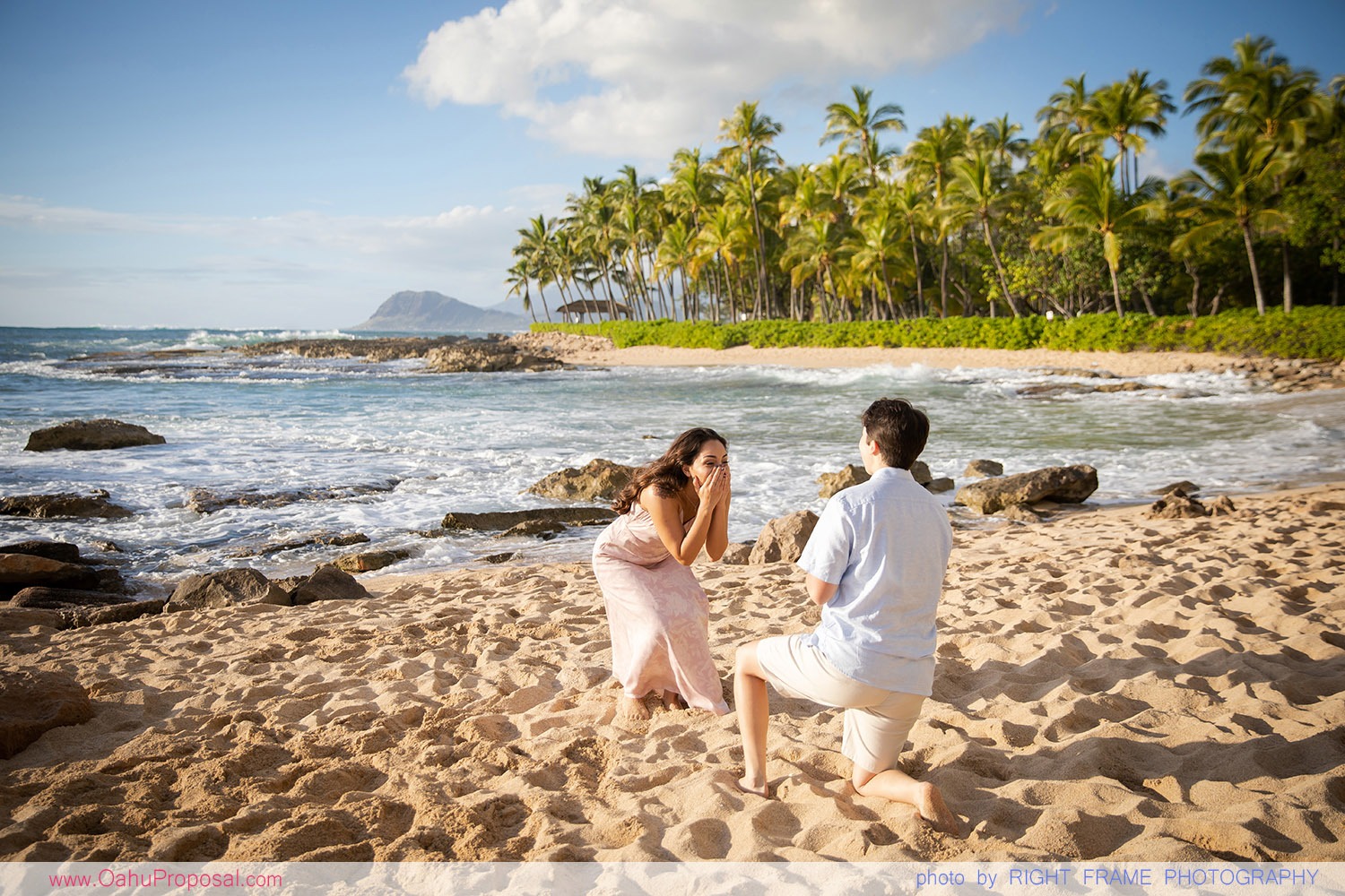 Cute Same Sex Couple Proposal Oahu Lgbt Engagement Photographer