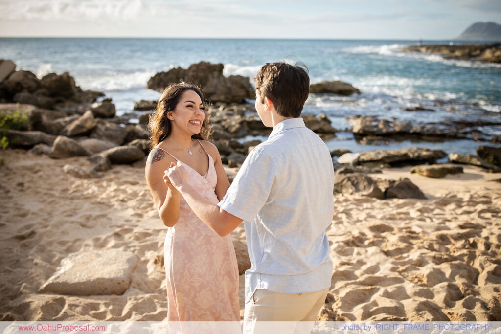 Cute Same Sex Couple Proposal Oahu Lgbt Engagement Photographer