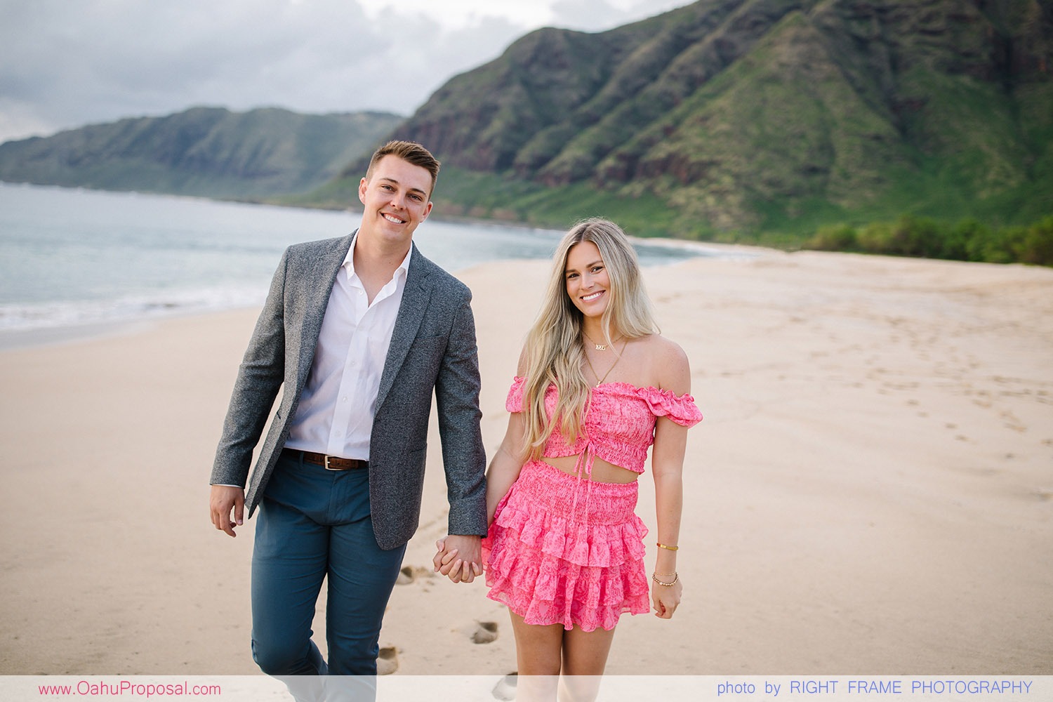 Oahu Surprise Engagement Proposal at Makua Beach, Hawaii
