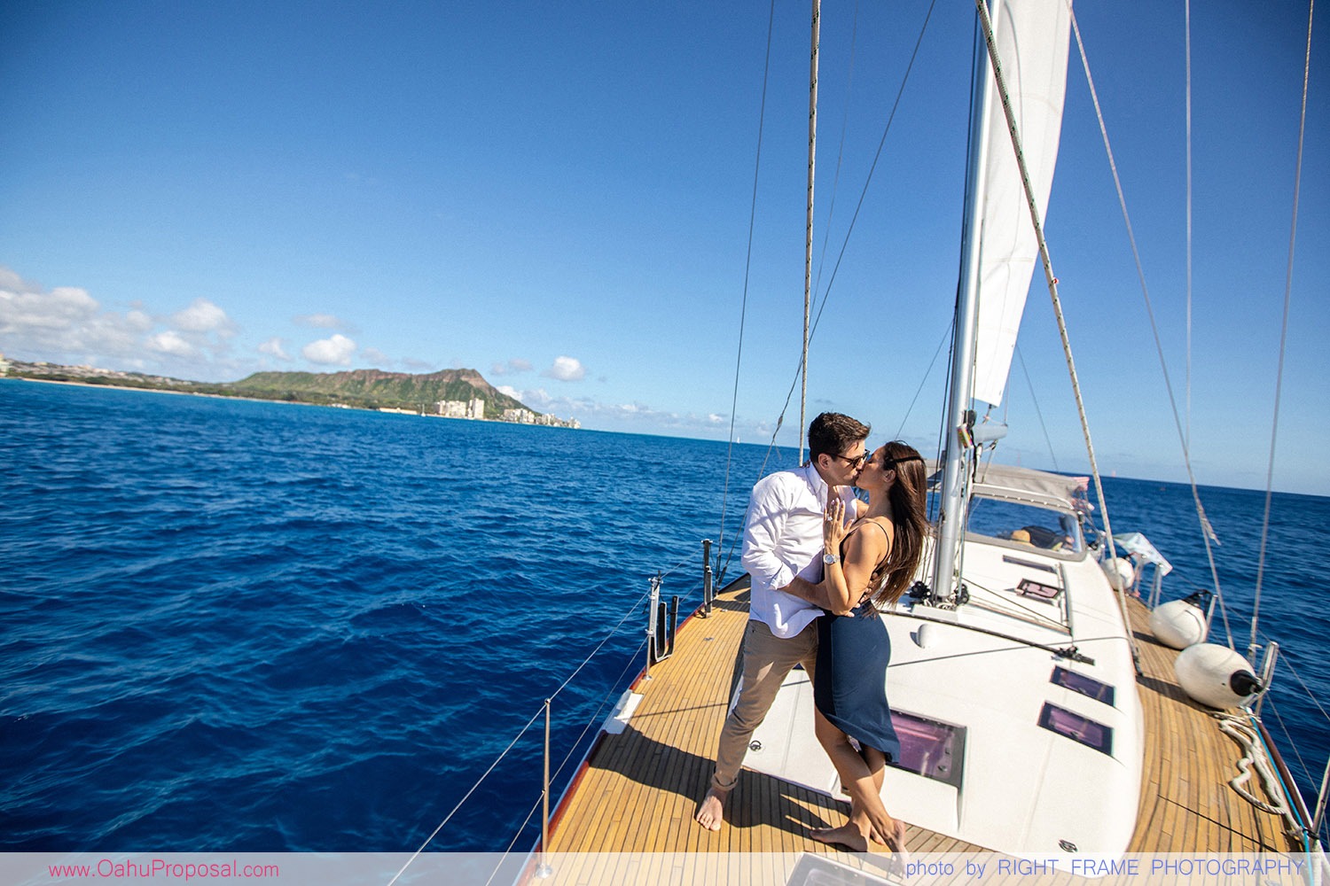 Oahu Boat Proposal - Waikiki, Hawaii Proposal Photographer